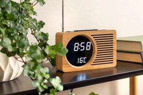 Rádiobudík/Stolní hodiny Retro Radio BambooKarlsson