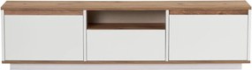Bílý/v přírodní barvě TV stolek v dekoru borovice 160x42x30 cm Sentinel – Kalune Design