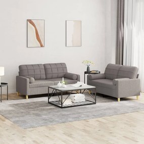 2dílná sedací souprava s polštáři taupe textil 3201297