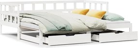 Válenda s přistýlkou a zásuvkami bez matrace bílá 80x200 cm 3302210