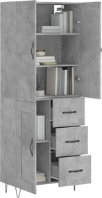Skříň highboard betonově šedá 69,5x34x180 cm kompozitní dřevo 3198109
