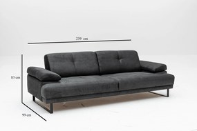 Designová 3-místná sedačka Vatusia 239 cm antracitová