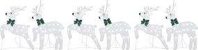 LED Sobové 6 ks Stříbrná 45 x 19 x 65 cm textil 3385897