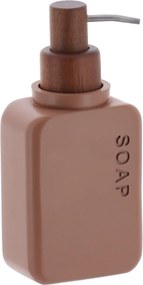 Dávkovač mýdla Salva, hnědá/s dřevěnými prvky, 300 ml