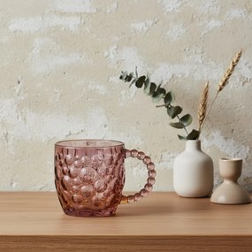 Skleněný hrnek VINI PEARL 350 ml fialový/hnědý