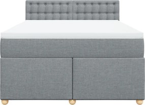 Box spring postel s matrací světle šedá 140 x 200 cm textil 3286717