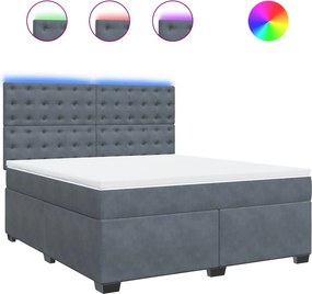 Box spring postel s matrací tmavě šedá 180x200 cm samet 3293291
