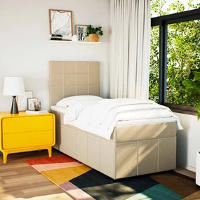 Box spring postel s matrací krémová 80 x 200 cm textil 3291500