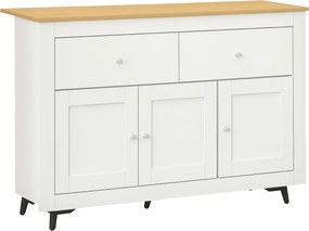 HOMCOM Kuchyňský bufet - Pomocný nábytek do kuchyně a TV stolek se 2 šuplíky, 3 dveřmi a nastavitelnou policí pro jídelnu a obývací pokoj 117x35x80 cm