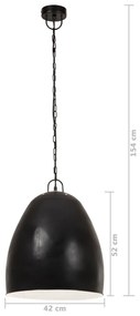 vidaXL Industriální závěsné svítidlo 25 W černé kulaté 42 cm E27
