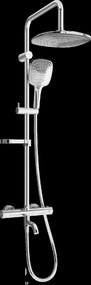 Mexen KX17 sprchový set s horní hlavicí 24 cm, s termostatickou vanovou baterií Kai, chromová, 779001791-00