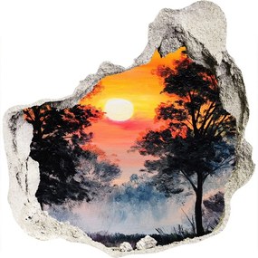 Wallmuralia Nálepka fototapeta 3D Západ slunce les 75x75 cm