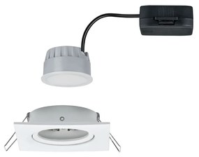 Paulmann 93489 LED Coin Nova rectangular, bílá hranatá bodovka, 1x6,5W LED 2700K tříkrokové stmívání, 8,4x8,4cm