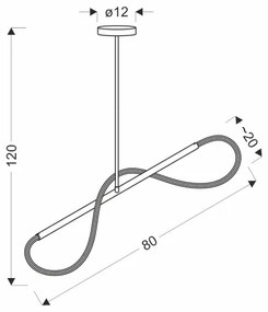 LED Lustr na lanku SUPREME LED/18W/230V 80 cm zlatá