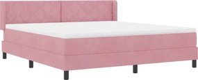 Postel s boxspringem s čelo Růžová 200 x 180 cm samet 3341539