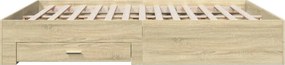 Rám postele se zásuvkami dub sonoma 200x200 cm kompozitní dřevo 3280358