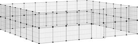 60panelová ohrádka pro zvířata s dvířky černá 280 x 245 x 70 cm ocel 3114048