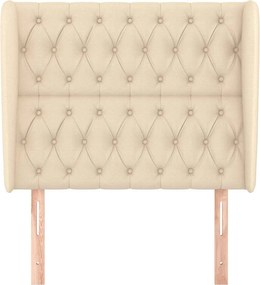 Čelo postele typu ušák krémové 103x23x118/128 cm textil 3118287