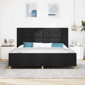 Rám postele s čelo Černá 200 x 200 cm textil 3344755