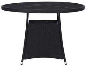 Zahradní stůl - polyratan - černý | 110x74 cm