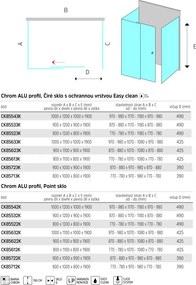 Mereo Mereo, Sprchový kout, Lima, obdélník, pev.díl x zasunovací dveře x pev.díl, chrom ALU, sklo Point, CK85542K