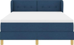 Postel s boxspringem s čelo Modrá 160 x 200 cm textil 3340226