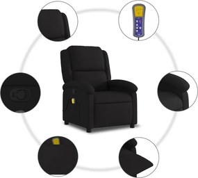 Masážní křeslo s polohovacím mechanismem, černé, látkové 3205418