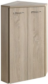 Aqualine Keramia Fresh koupelnová doplňková skříňka rohová 35 x 78 x 35 cm dub platin 50323