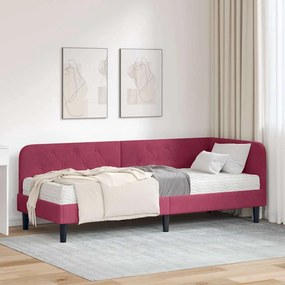 Rohový rám postele Víno Červené 80 x 200 cm samet 3394138