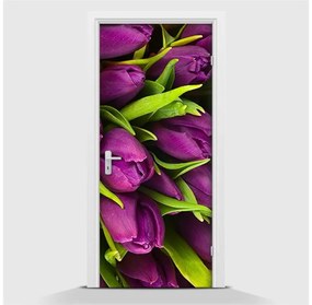 Samolepící fototapeta - Tulipány fialové 70 x 210cm
