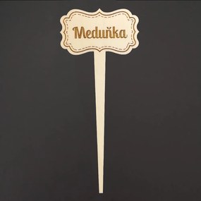 AMADEA Dřevěný zápich - cedulka na bylinky Meduňka, výška 20 cm, český výrobek