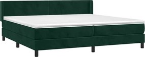 Box spring postel s matrací tmavě zelená 200x200 cm samet 3130862