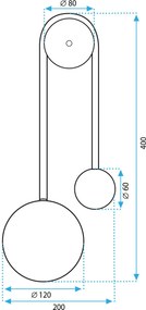 Toolight Toolight, LED nástěnné svítidlo 50cm 5W 4000K 500lm APP1474-CW, zlatá lesklá-černá matná, OSW-03604