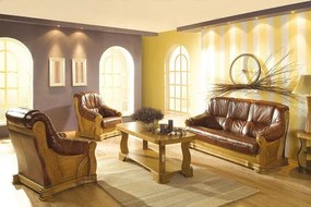 Casarredo - Komfort nábytek Trojmístná pohovka DEREK I kůže | potah: Kůže S-63,barva: moření 0233