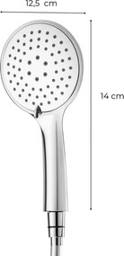 Erga Wemi, 3-funkční ruční sprcha s hadicí 150 cm, 12,5 × 14 cm, chromová, ERG-YKA-BP.WEMI-CHR