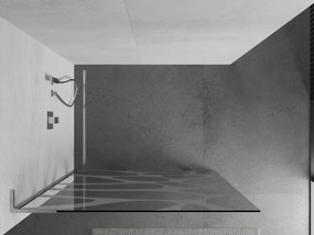 Mexen Kioto L, sprchová zástěna Walk-In 110 x 200 cm, 8mm čiré sklo bílý vzor, ​​chromový profil, 800-110-103-01-97
