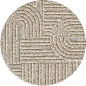 Ayyildiz, Kusový koberec Art 1121 Beige kruh, 160x160 (průměr) kruh, béžová, ložnice