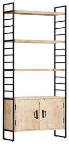 4patrová knihovna 80 x 30 x 180 cm masivní mangovníkové dřevo - Default Title