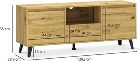 TV stolek 2D1S Borg dub artisan (P)