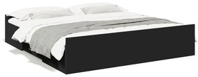 Rám postele se zásuvkami černý 200 x 200 cm kompozitní dřevo
