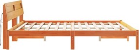 Rám postele s čelo Hnědá 200 x 200 cm Masivní borové dřevo 3385744