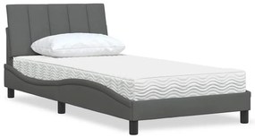 Postel s matrací Hanko tmavě šedá 100 x 200 cm textil 3310511