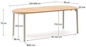 Rozkládací jídelní stůl s deskou v dubovém dekoru v přírodní barvě 90x120 cm Montuiri – Kave Home