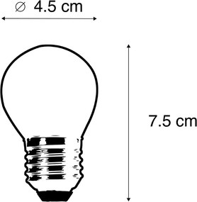 Sada 5 stmívatelných LED vláknových žárovek E27 3W 250lm 2700K