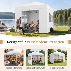 Costway Pavilon skládací vodotěsný zahradní altán s odnímatelnými bočními