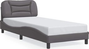 Rám postele bez matrace Hvar šedý 90x200 cm umělá kůže 3207977