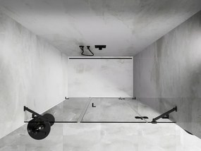 Mexen Lunar, pravé otočné sprchové dveře 155 cm, 8mm čiré sklo, grafitový profil, 834S-155-050-95-00-P
