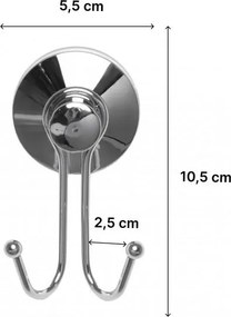 Erga Dexi, 2-háček na ručníky na přísavce, chromová, ERG-YKA-CH.DEXI-H2