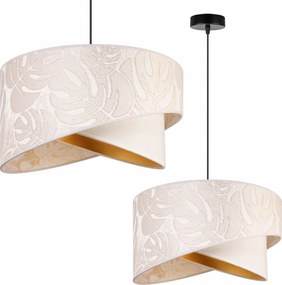 Závěsná Stropní Lustrová Lampa S Jednoduchým Stínidlem, Glamour Listy, 45 CM