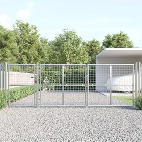Pletivá zahradní branka stříbrná 400 x 125 cm pozinkovaná ocel 154555